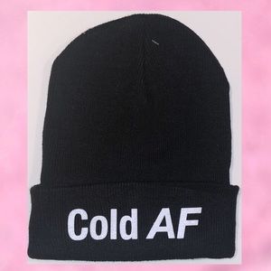 Accessories | Cold Af Winter Fleece Lined Black Hat | Poshmark